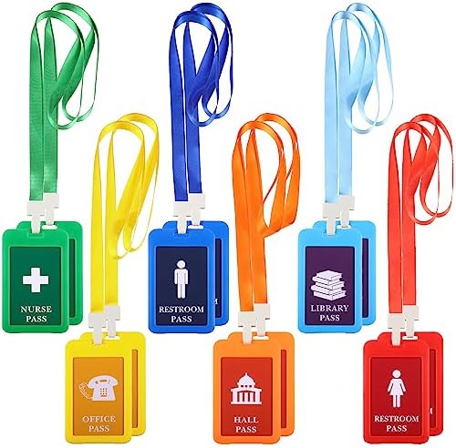 Amazon.com: Harloon 12 Packs Hall Pass Lanyards Plastic Unbreakable ...
