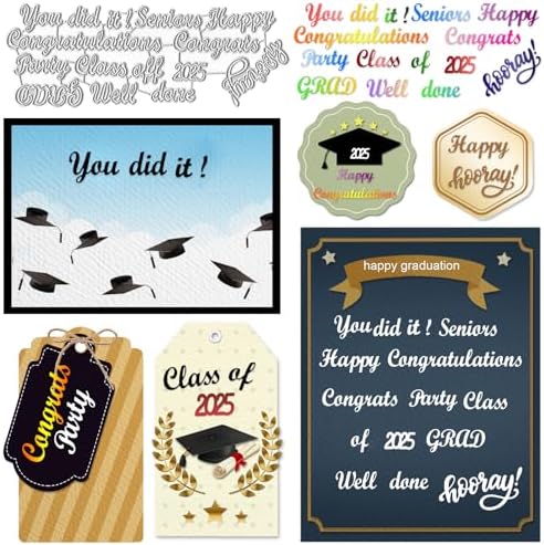 Amazon.com: Graduation Season Books and Flowers Clear Stamps and Dies ...