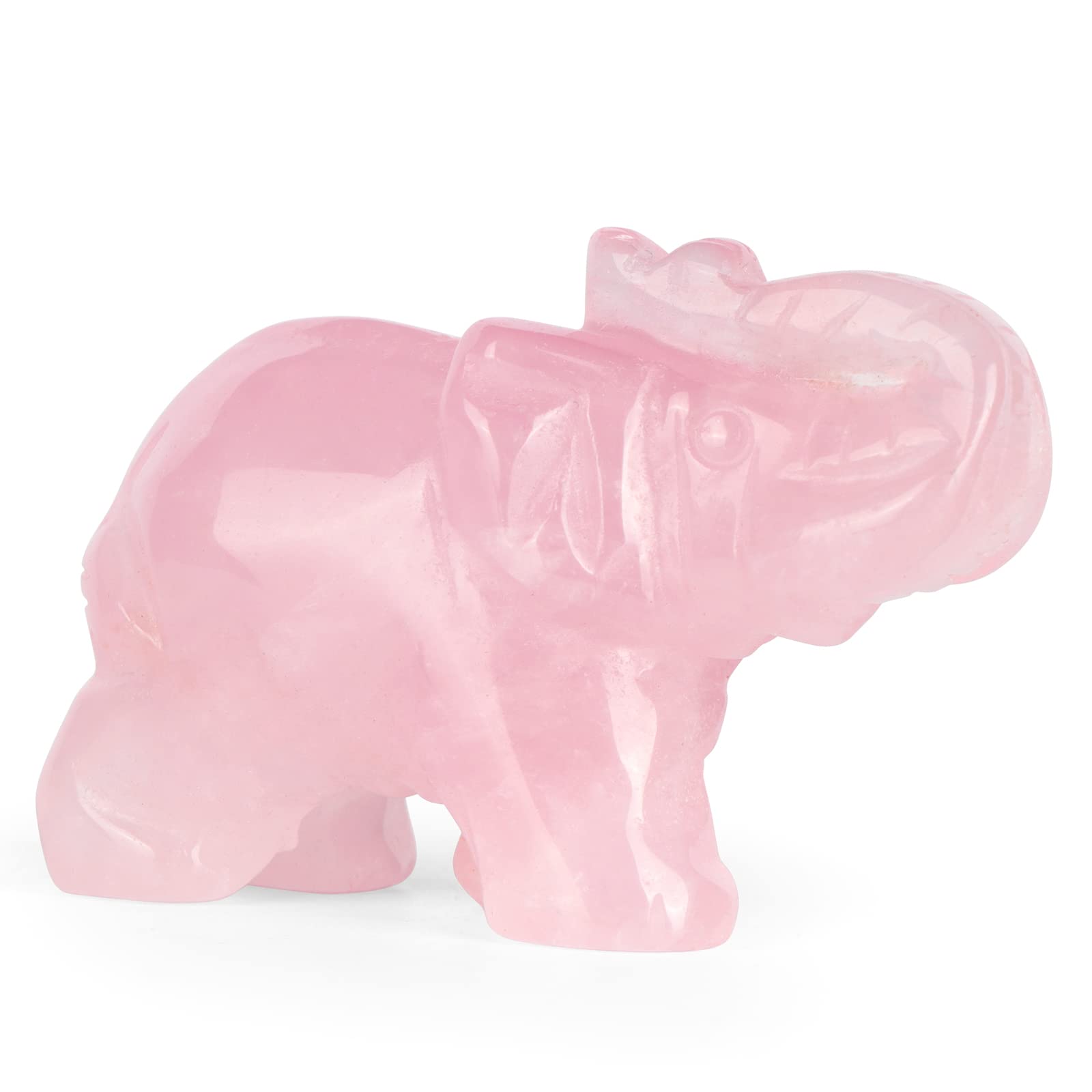 Amazon.com: Hxswkk Rose Quartz Crystal Elephant Sculpture Cute Desk ...