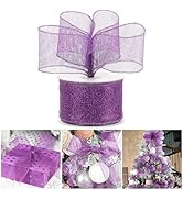 Amazon.com: AIMUDI Purple Christmas Ribbon Wired 2.5 Inch Purple Wired ...