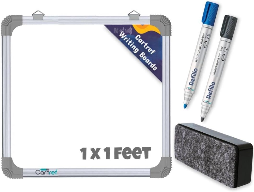 CARTREF Small whiteboard 1 x 1 feet, white board for kids and students ...