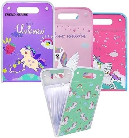 FunBlast Unicorn File Folder with Button Lock – Pack of 4 Pcs Unicorn ...