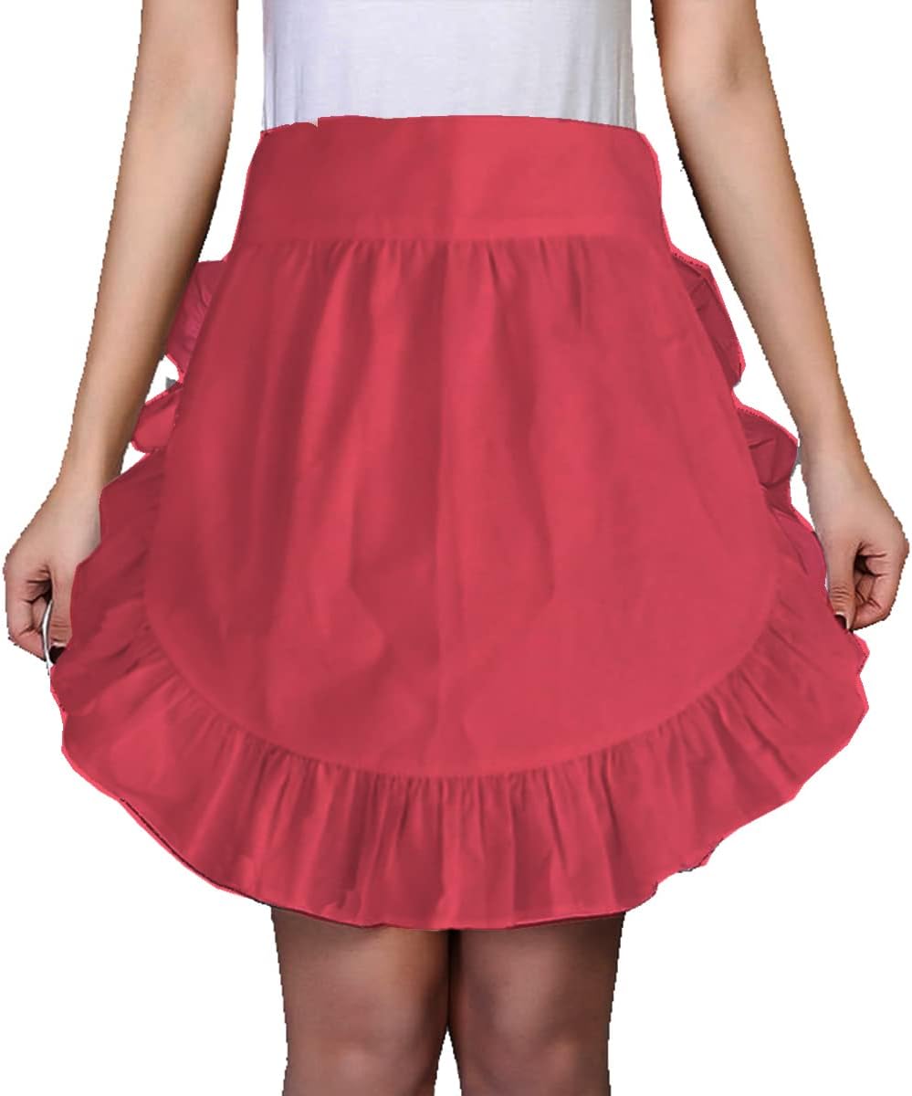 Amazon.com: Hyzrz Waist Ruffle Adjustable Apron Kitchen Cooking ...