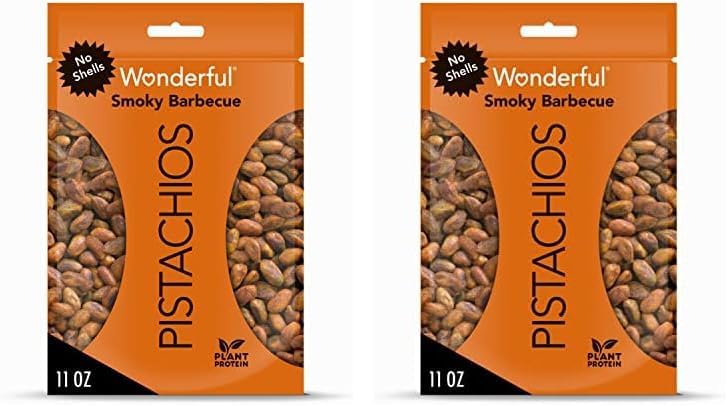 Amazon.com: Wonderful Pistachios No Shells, BBQ, 11 Ounce Bag, Protein ...