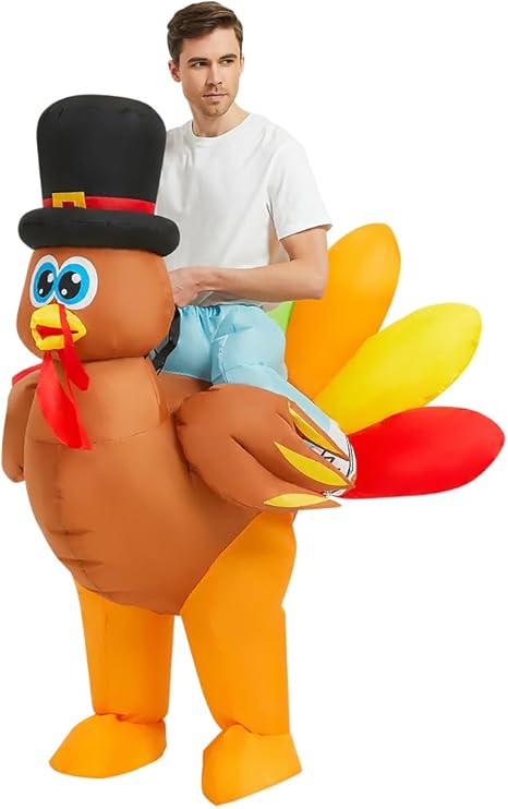 Amazon.com: KOOY Inflatable Costume, Adult Turkey, Blow Up, Orange ...