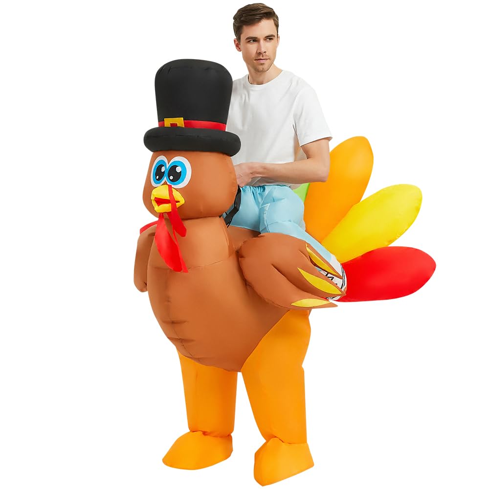 Amazon.com: KOOY Inflatable Costume, Adult Turkey, Blow Up, Orange ...