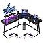 Devoko Gaming Table L Shape with Monitor Stand, Corner Desk for Gamers ...