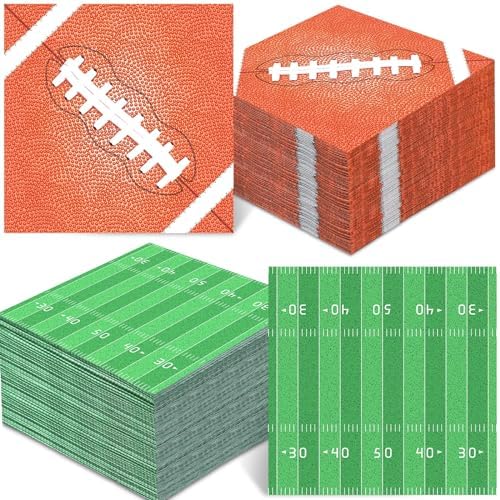 Amazon.com: Gueevin 100Pcs Football Napkins Disposable Paper Cocktail ...