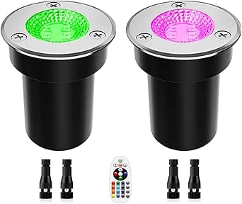 ZUCKEO RGB Low Voltage Landscape Lights LED Color Changing Well Lights ...