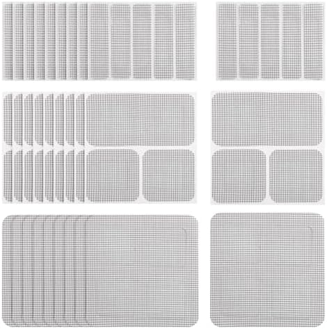 30 Sheets Window Screen Door Repair Kit, 3 Styles Self-Adhesive Screen ...