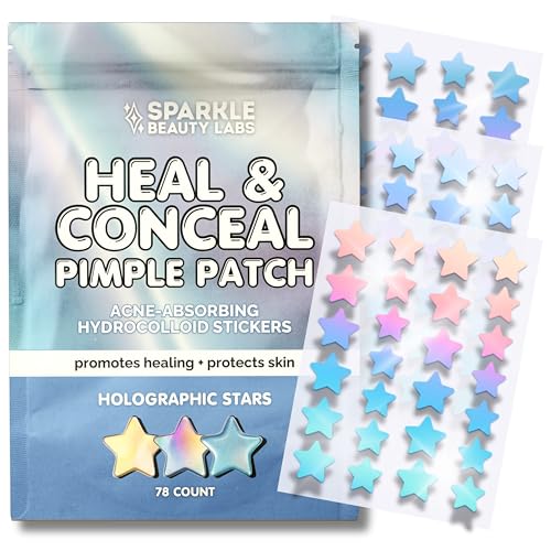 Heal & Conceal Pimple Patch - Cute Holographic Star Shaped Acne Patches ...