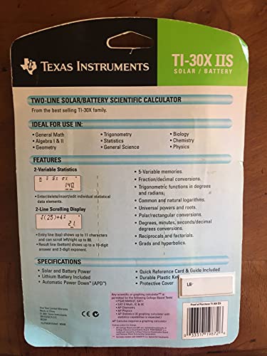 Back To School Texas Instruments Fundamental TI-30X IIS, 2-Line ...