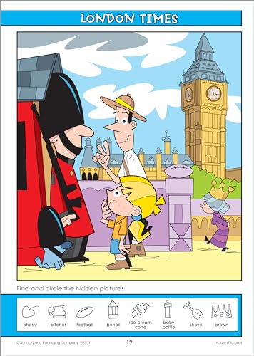 Snapklik.com : School Zone Hidden Pictures Around The World Workbook ...