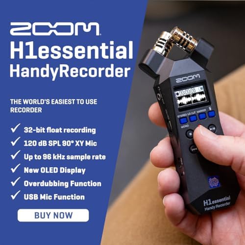 ZOOM H1essential Handy Recorder – Portable Audio Recorder with 32-Bit ...