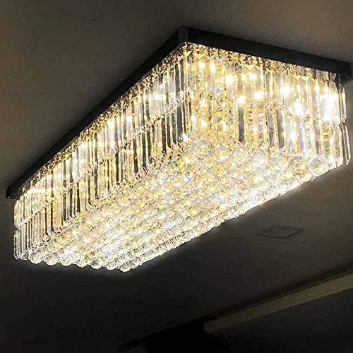 Buy AM ENTERPRISES Large Rectangle LED Light Chandeliers with Bluetooth ...
