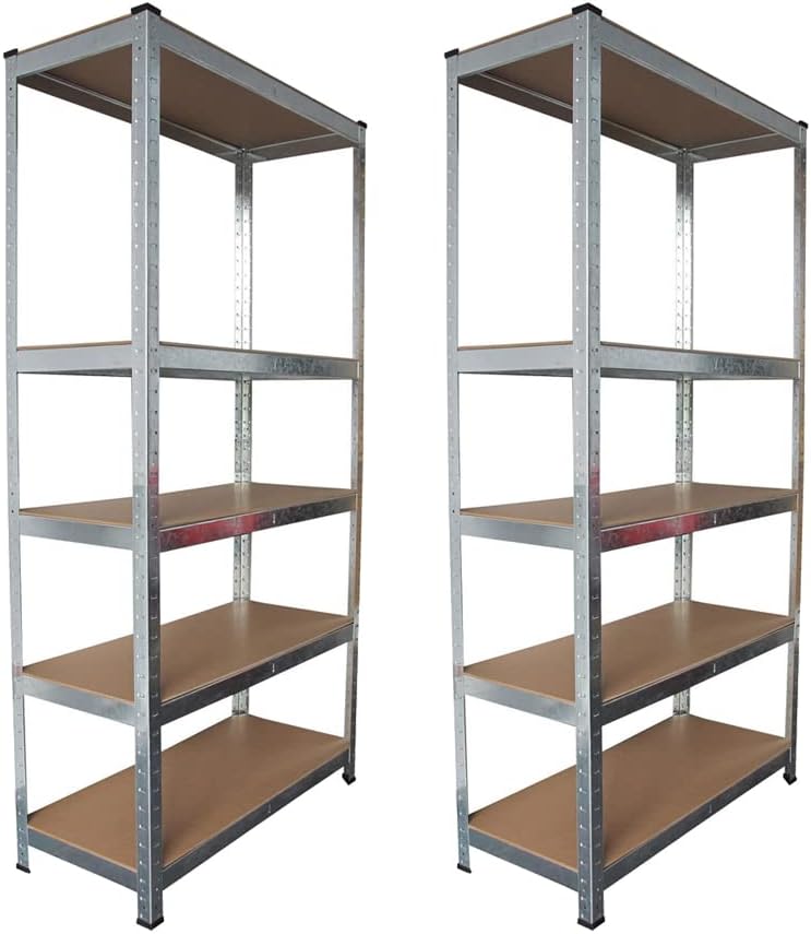 Panana 2x 1.8m Warehouse 5 Tier Racking Shelf Boltless Garage Shelving ...