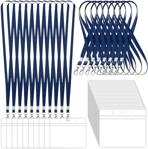 Amazon.com : 100 Pack Lanyards for ID Badges with Clear Name Tags ...