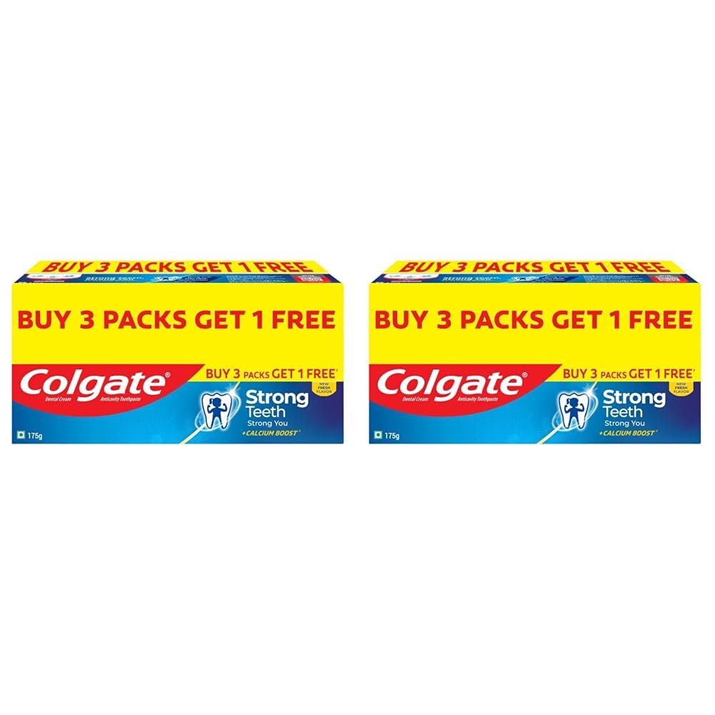 Buy Colgate Strong Teeth, Buy 3+1 Free, 700g (175g x 4, Combo Pack of 8 ...
