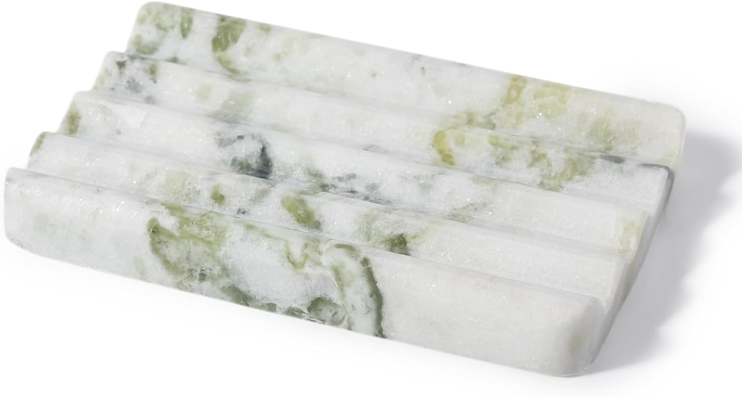Amazon.com: Karibiber Marble Soap Dish, Large Stone Bar Soap Holder ...