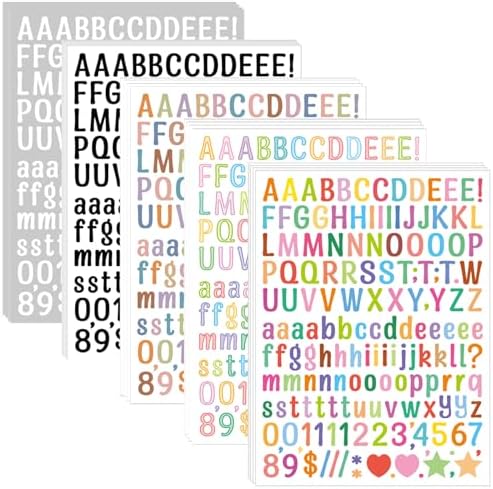 Amazon.com: 24 Sheets Large Letter Stickers,318PCS Self Adhesive ...