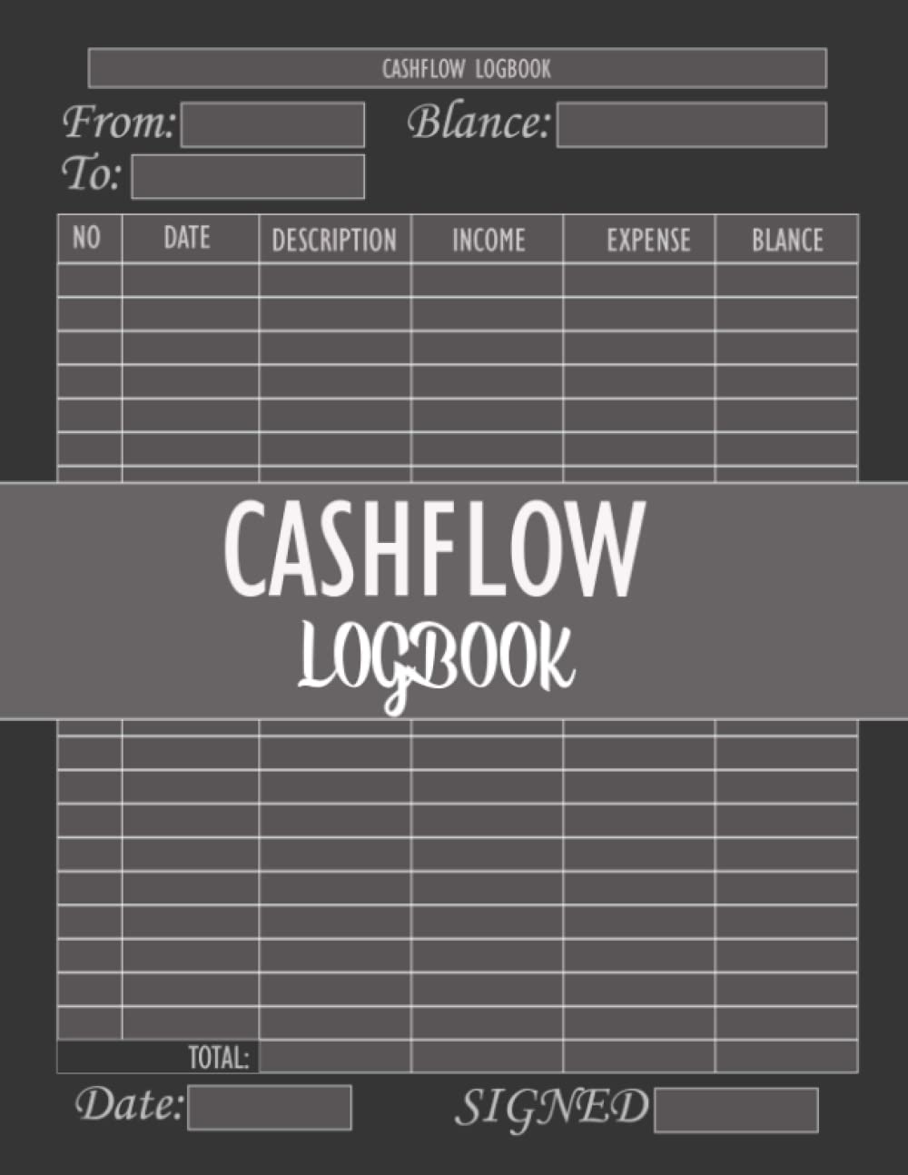 Buy Cashflow Logbook: Daily Petty Cash Book, Large Cash Flow Ledger ...