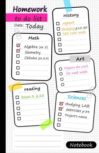 homework to do list notebook: homework to do list notebook : 5.5"x8.5 ...
