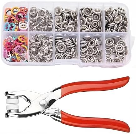 Amazon.com: SnapForge Button Repair & Snap Fastener Kit – 100 Invisible Metal Buttons with Hand ...