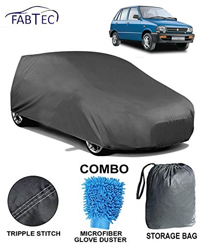 Fabtec Car Body Cover for Maruti 800 with Microfiber Glove & Storage ...