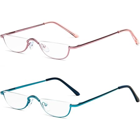 Amazon.com: REAVEE 2 Pack Retro Designer Half Moon Reading Glasses ...