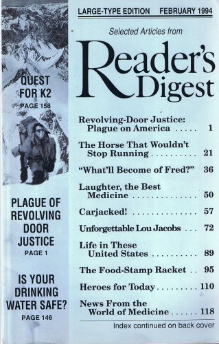 Amazon.com: Selected Articles From Reader's Digest February 1994 Vol ...