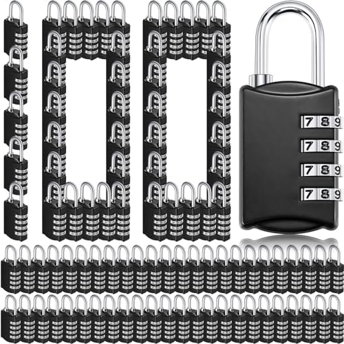 Therwen 100 Pcs 4 Digit Combination Lock Small Combo Locks Keyless ...