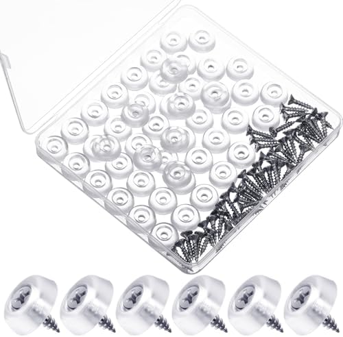 Amazon.com: RattanView 50 Pcs Cabinet Bumpers Clear Rubber Door Stops ...