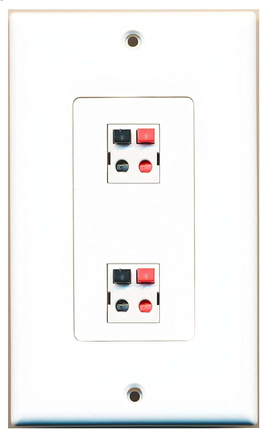 Amazon.com: RiteAV - 2 Port Speaker Decorative Wall Plate - White ...