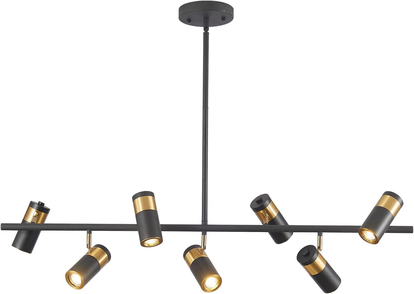 KCO Lighting Black and Gold 7-Light Hanging Track Lighting Modern ...