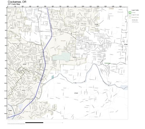 Amazon.com : ZIP Code Wall Map of Clackamas, OR ZIP Code Map Laminated ...