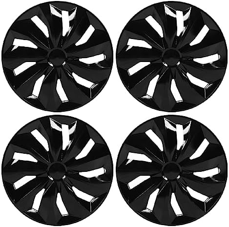 Wheel Hubcap Hub Cover, 4Pcs Hub Cover 17 Inch Black Hub Protective ...