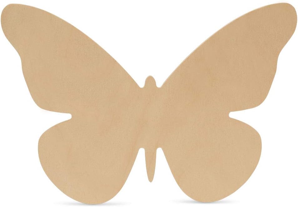 Amazon.com: 8 Inch 4 Pack Unfinished Wooden Butterfly Block Thick MDF ...