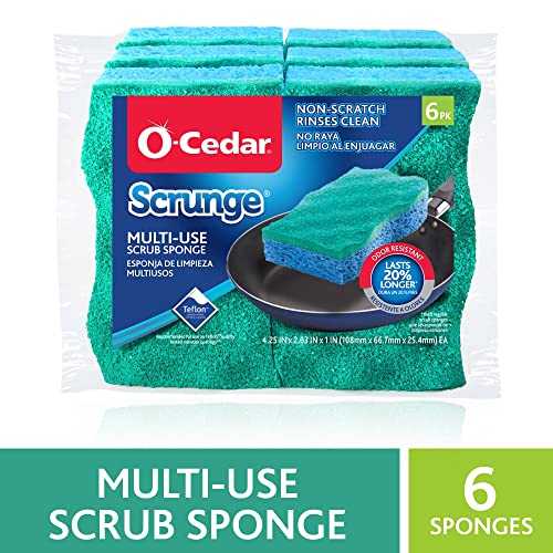 O-Cedar Scrunge Multi-Use (Pack of 6) Non-Scratch, Odor-Resistant All ...