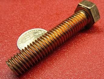 Amazon.com: Silicon Bronze Hex Head Bolts FT 1/2"-13 Thread x 2.50 ...