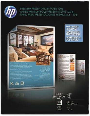 Premium Inkjet Matte Presentation Paper, 8-1/2 x 11, White, 100 Sheets ...