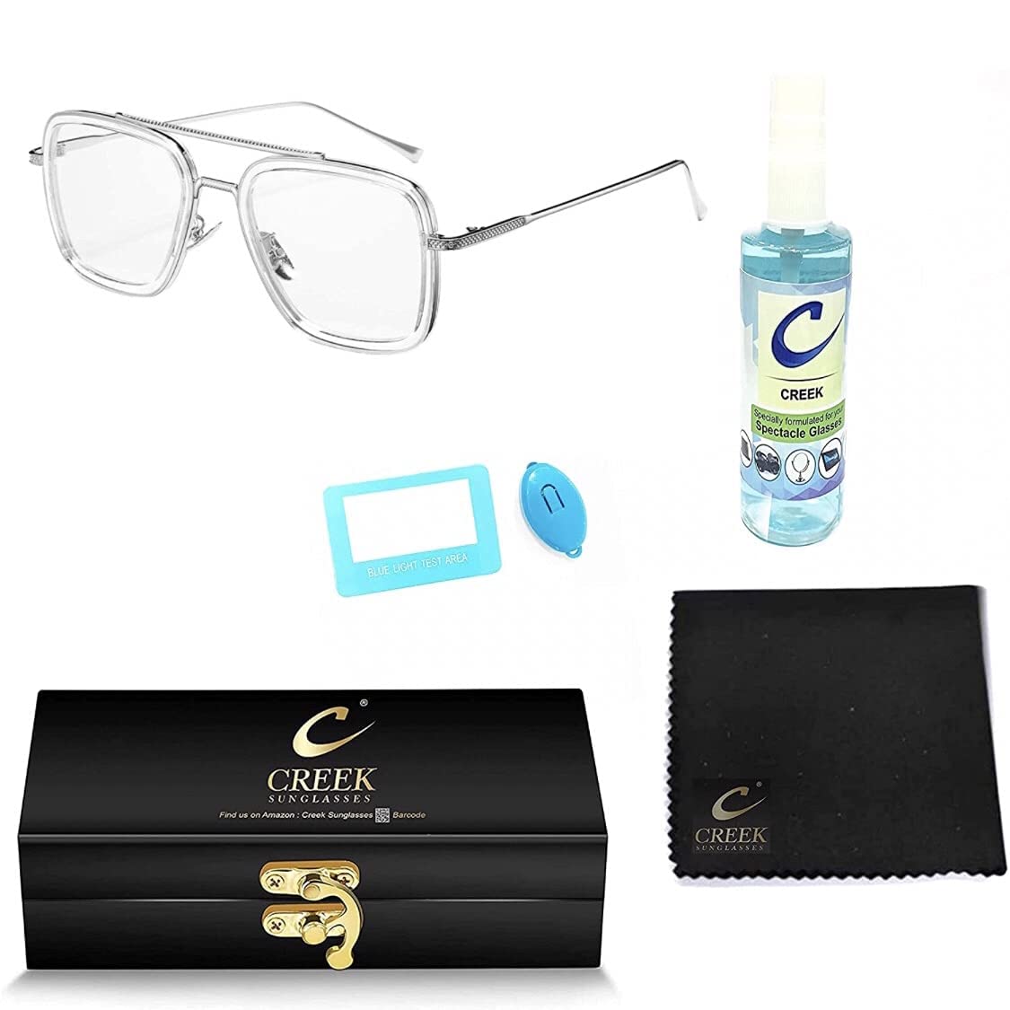 Blue Light Blocking Blue Cut Zero Power anti-glare Retro Square ...