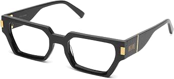 9FIVE Locks Black & 24K Gold Clear Glasses Frames with CR-39 100% UV ...
