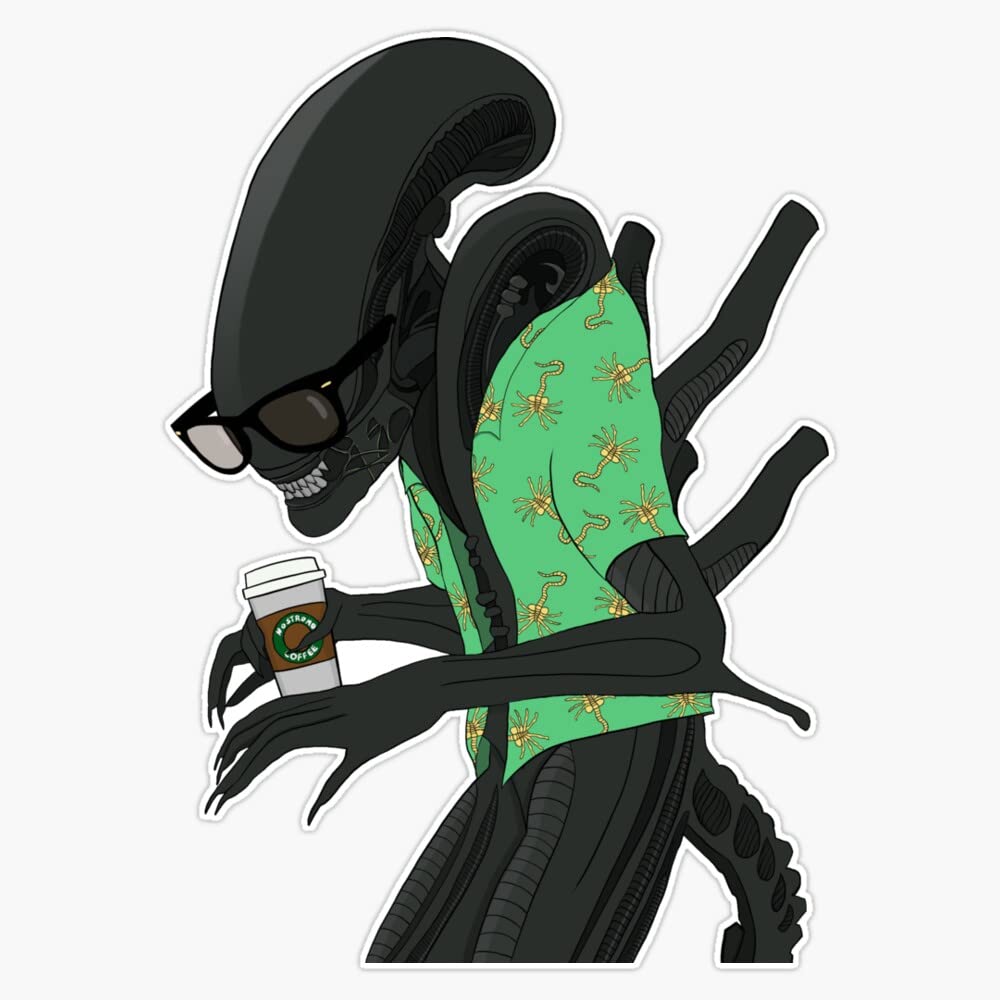 Amazon.com - Hipster Xenomorph (Alien) Bumper Sticker Vinyl Decal 5"