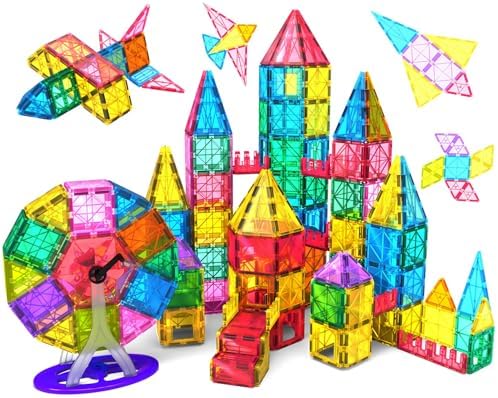 Jasonwell Magnetic Tiles Kids Magnetic Blocks Building Sets 3D Magnet ...