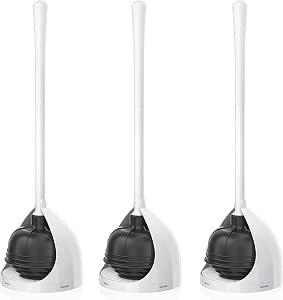 Amazon.com: UPTRONIC 3 Pack Toilet Plunger with Holder, Unique Plunger ...