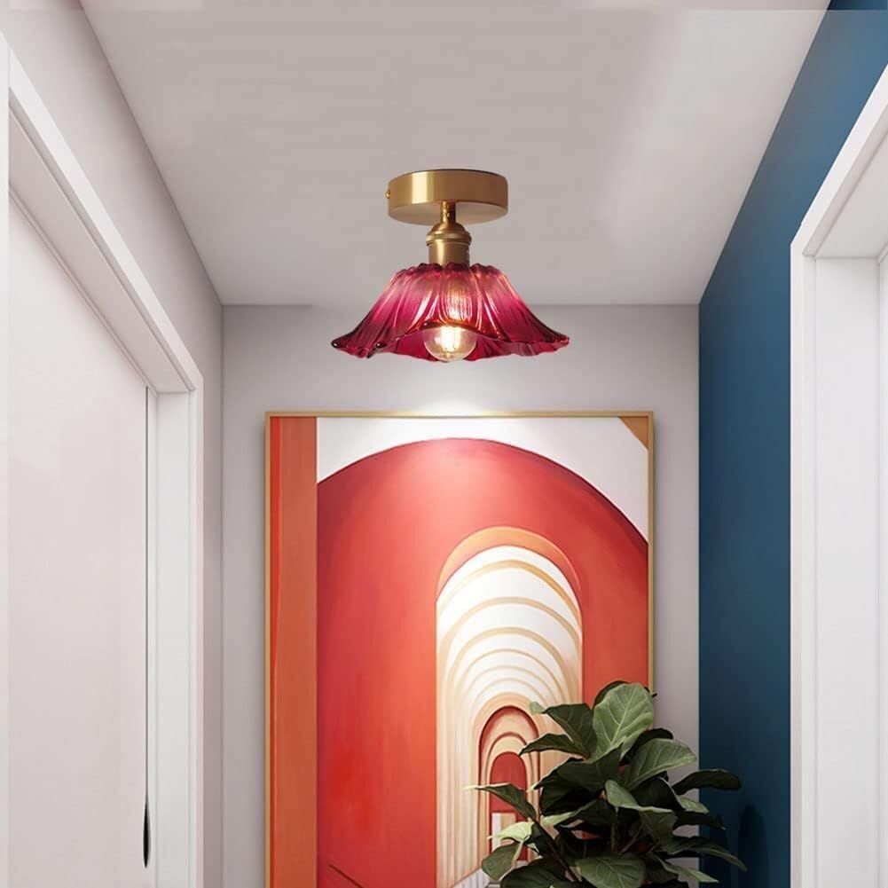 Red Ceiling Mounted Light Fixture