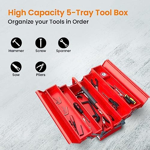 HYGRAD BUILT TO SURVIVE Large Metal Tool Box Heavy Duty Cantilever Tool ...