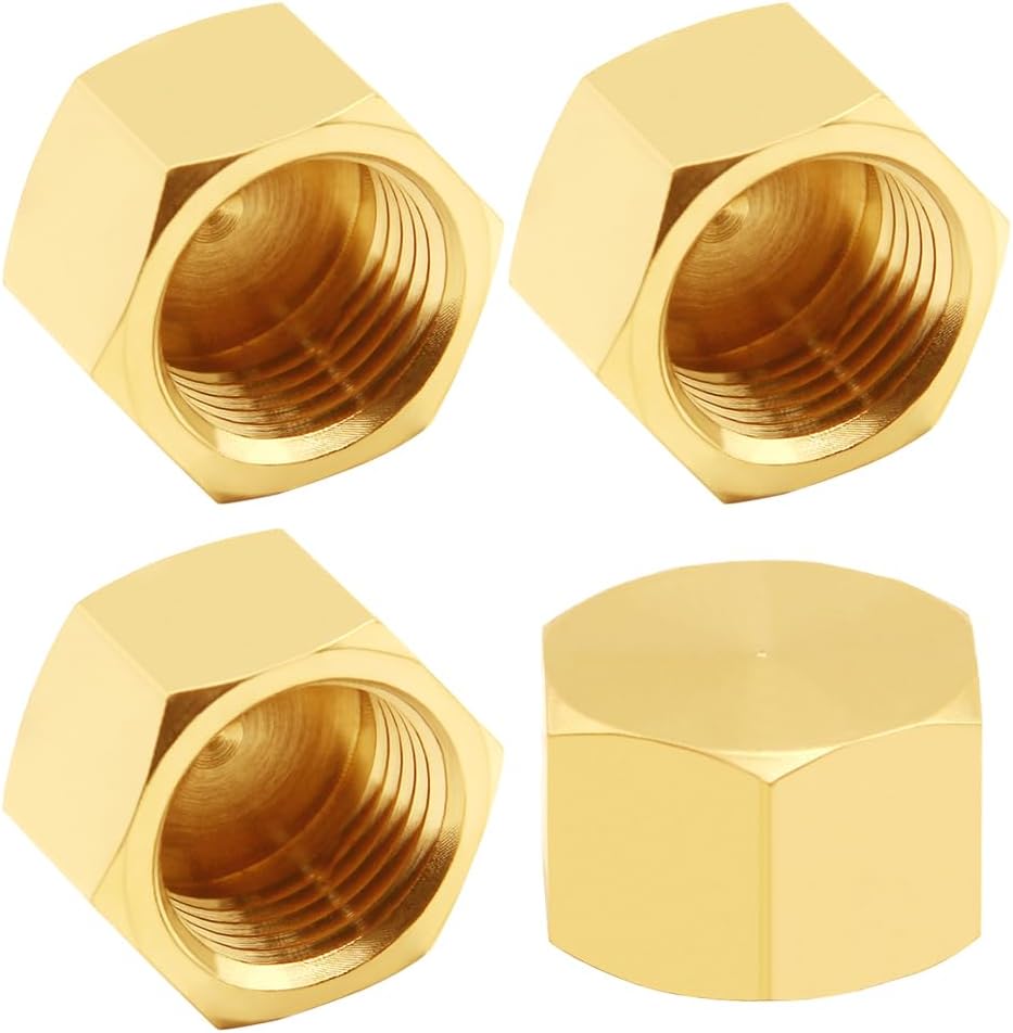Amazon.com: FasParts Brass Pipe Cap 1/2" NPT Female Pipe Thread End ...