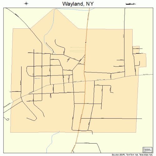 Large Street & Road Map of Wayland, New York NY - Printed poster size ...