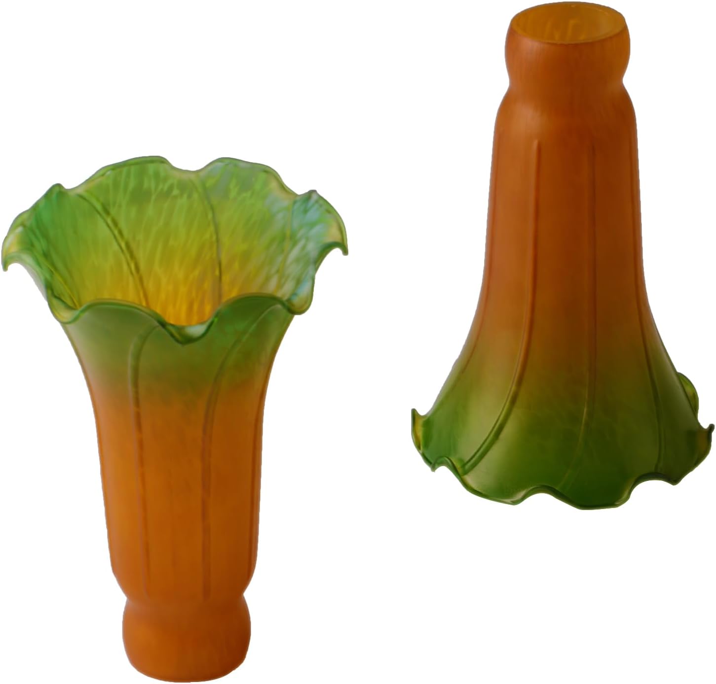 Amber Green Pond Lily Flower Glass Lampshade Replacement Lighting ...